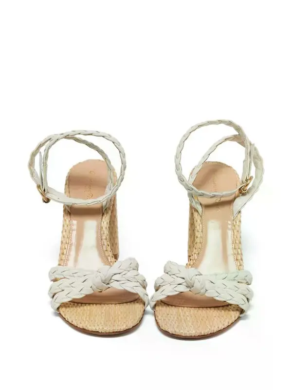 GIANVITO ROSSI Woven Ankle-strap Sandals