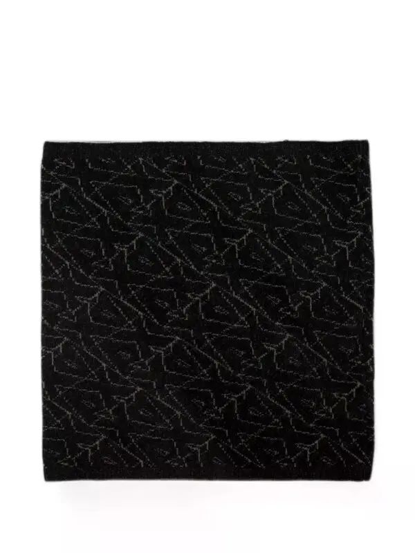 Emporio Armani Monogram Jacquard Scarf - Black