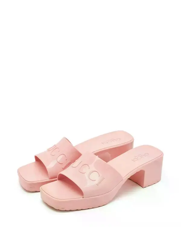 Gucci Logo-embossed Heeled Sandals