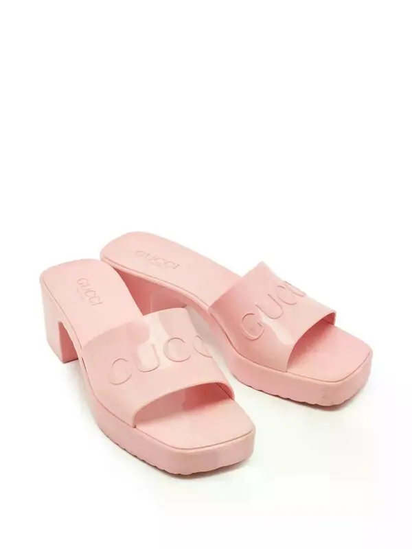 Gucci Logo-embossed Heeled Sandals