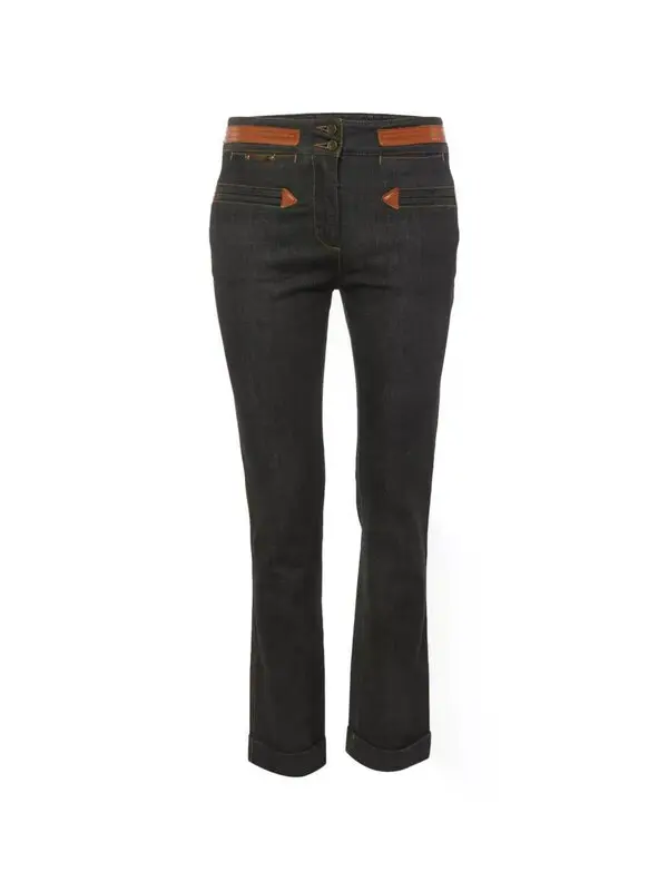 Dolce & Gabbana Leather-trim Straight-leg Jeans