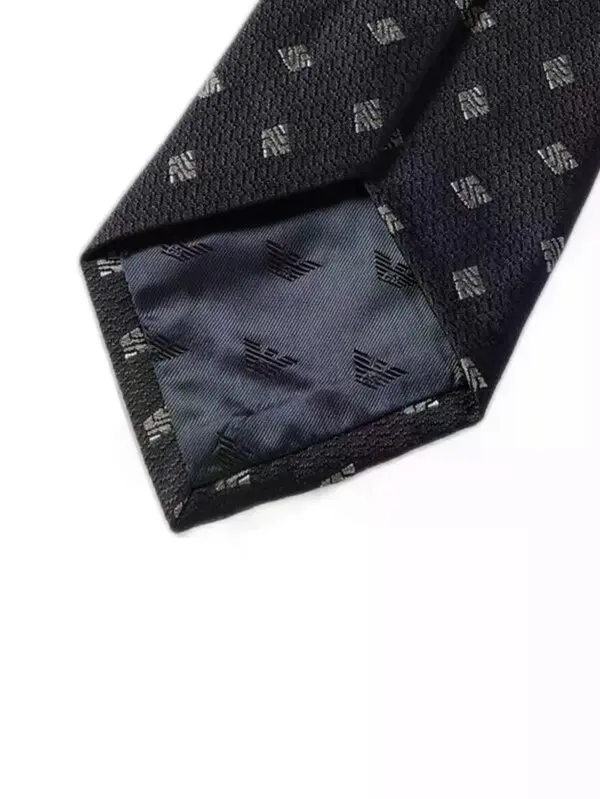 Emporio Armani Logo Jacquard Silk Tie
