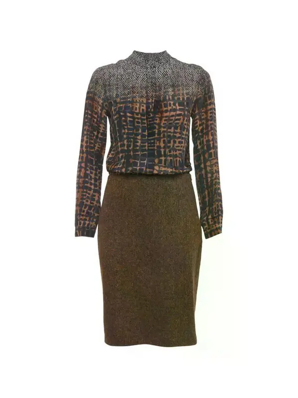 Max Mara Abstract Print Tweed Dress