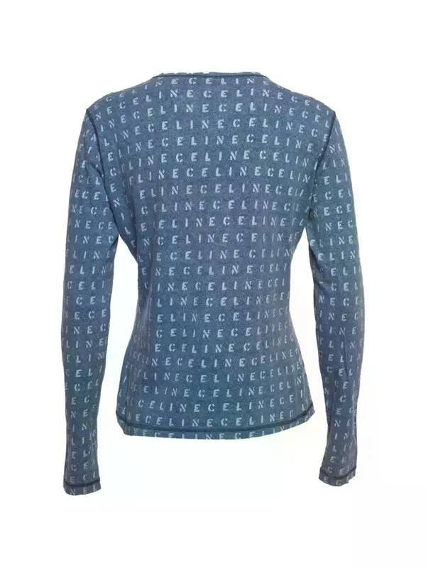 Celine Logo Print Long Sleeve Top