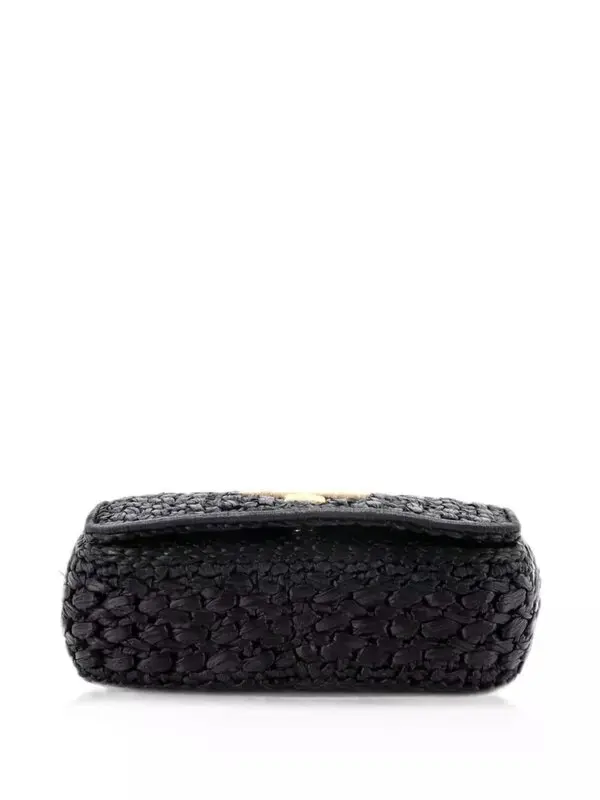 Prada Raffia Mini Shoulder Bag With Chain Strap