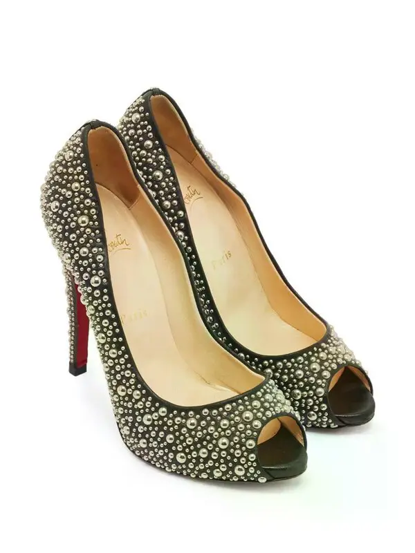 CHRISTIAN LOUBOUTIN Studded Peep-toe Pumps