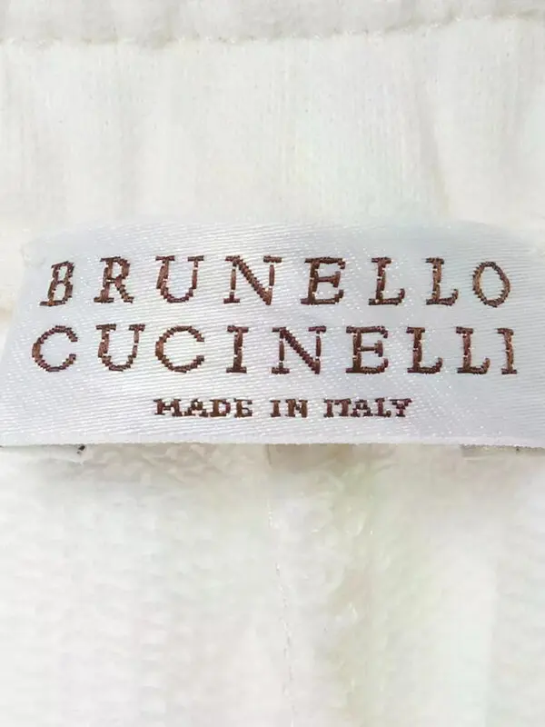 Brunello Cucinelli White Cotton Track Pants