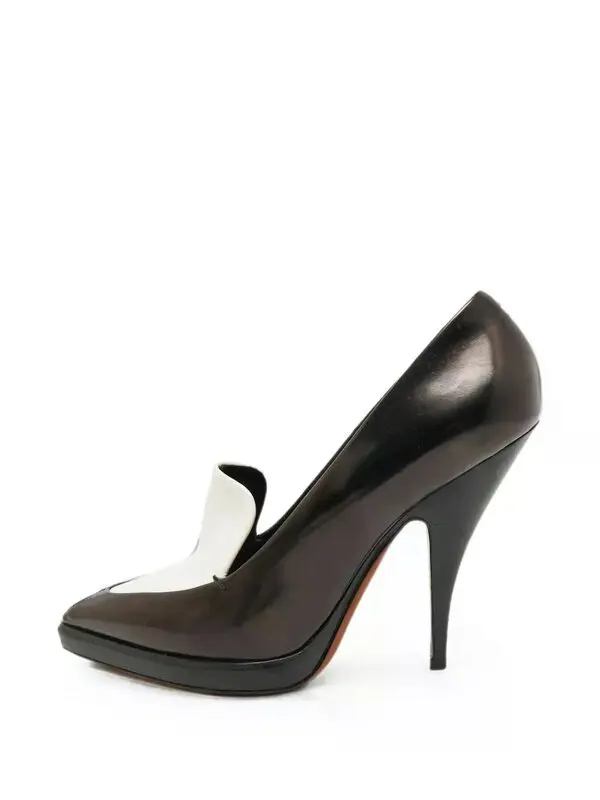 Celine Two-tone Pointed Toe Leather Pumps