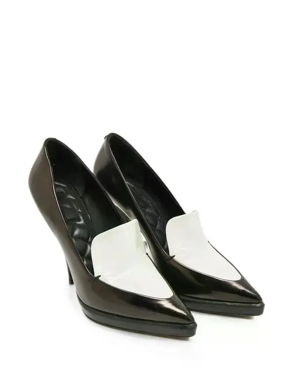 Celine Two-tone Pointed Toe Leather Pumps