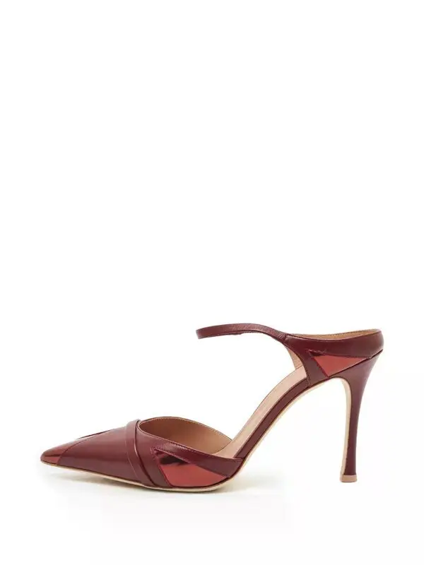 MALONE SOULIERS Uma Two-tone Leather Heeled Mules - Red