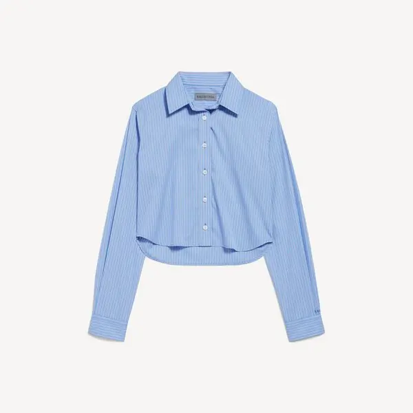 Balenciaga Striped Cropped Shirt