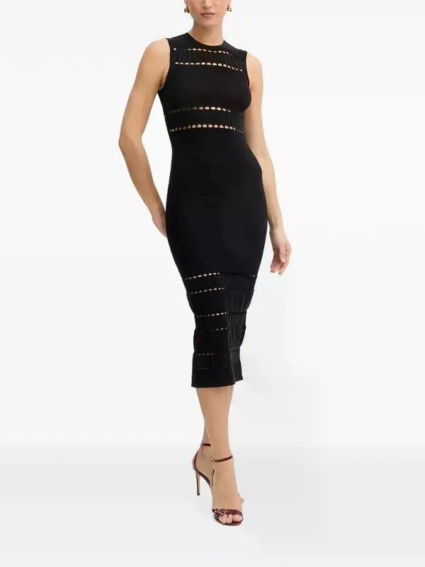 TWINSET Ribbed Knit Cut-out Midi Dress