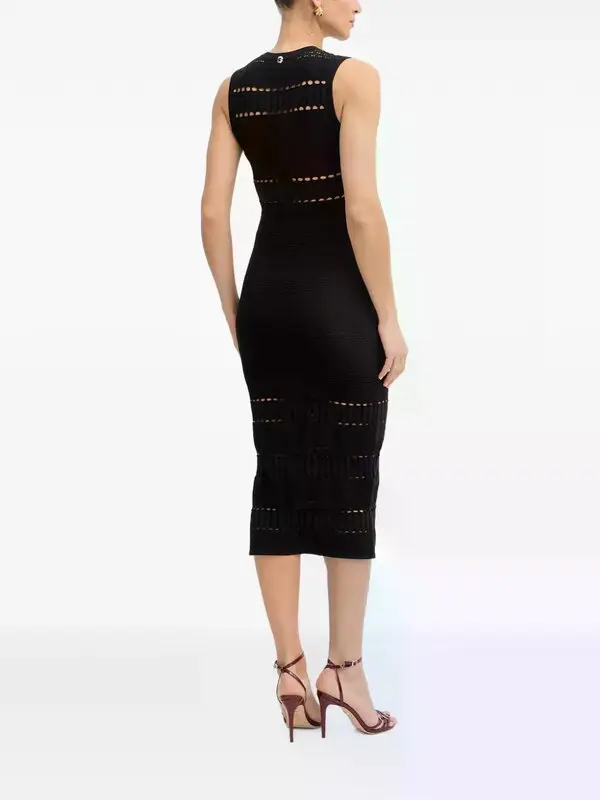 TWINSET Ribbed Knit Cut-out Midi Dress