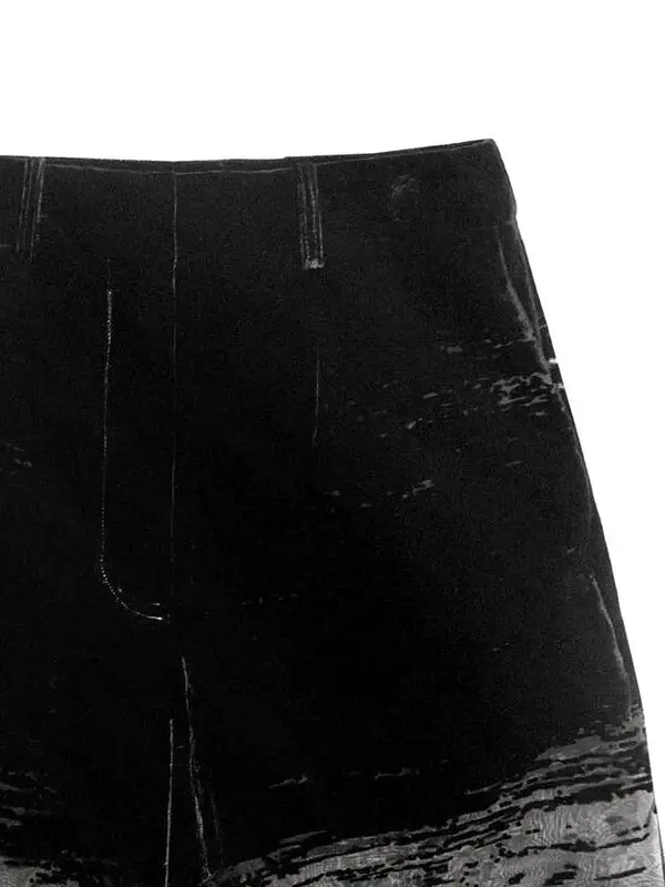 GRACE LING Glitch Semi-sheer Shorts - Black