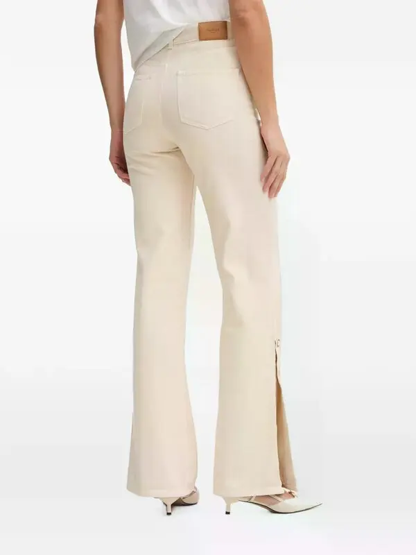 TWINSET Eyelet Embellished Slit Hem Jeans