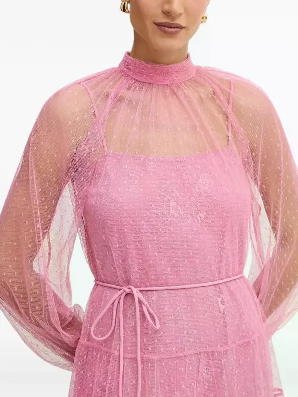 TWINSET Tiered Point D'esprit Mini Dress