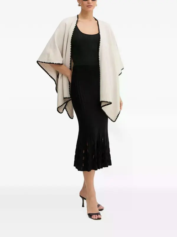 TWINSET Ribbed Cut-out Midi Skirt