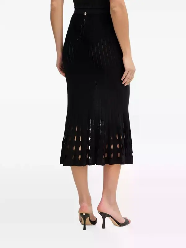 TWINSET Ribbed Cut-out Midi Skirt