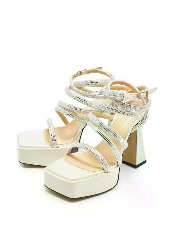 Mach & Mach Sydney Crystal-studded Sandals - Neutrals