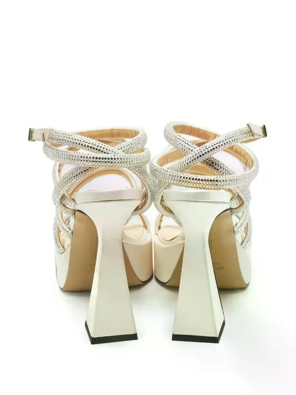 Mach & Mach Sydney Crystal-studded Sandals - Neutrals