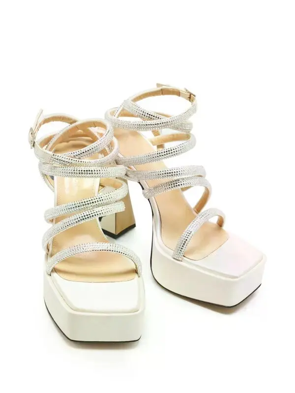 Mach & Mach Sydney Crystal-studded Sandals - Neutrals