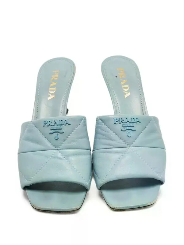 Prada Logo-appliqué Quilted Leather Sandals