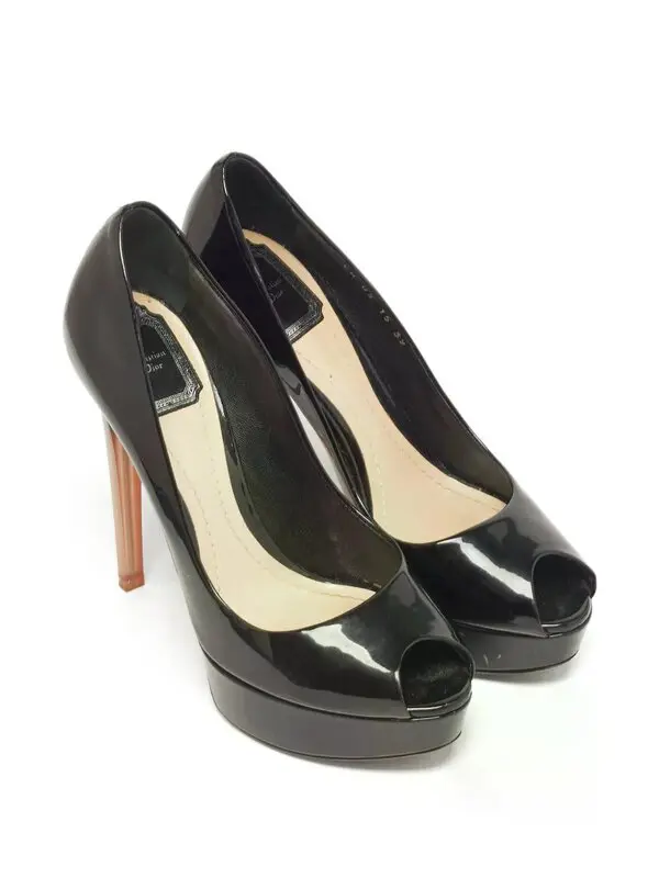 Dior Peep-toe Pumps With Gradient Heel - Black
