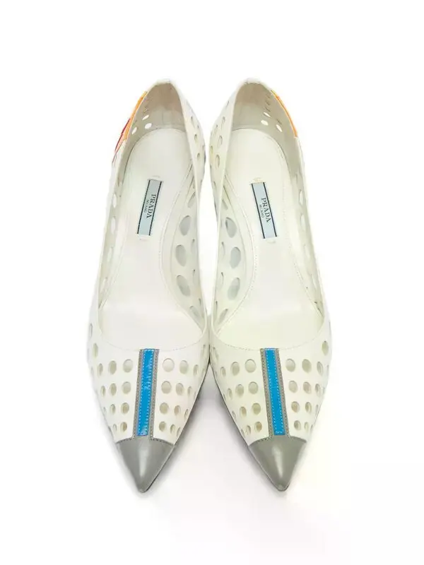 Prada Laser-cut Pointed-toe Pumps