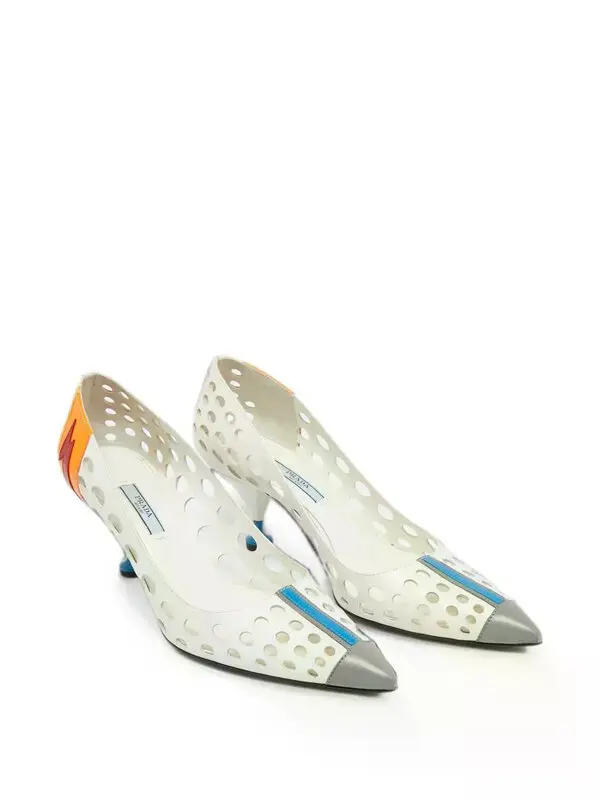 Prada Laser-cut Pointed-toe Pumps