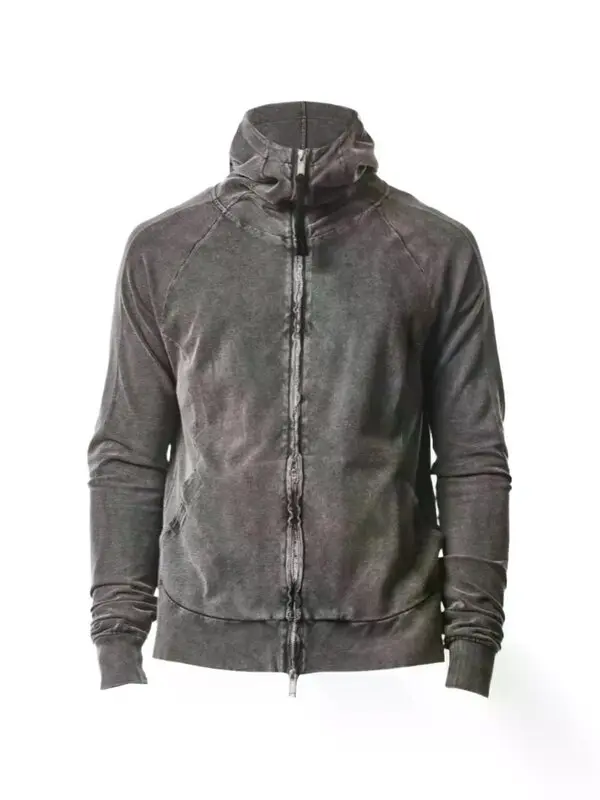 THOM KROM Faded Effect Zip-up Hoodie