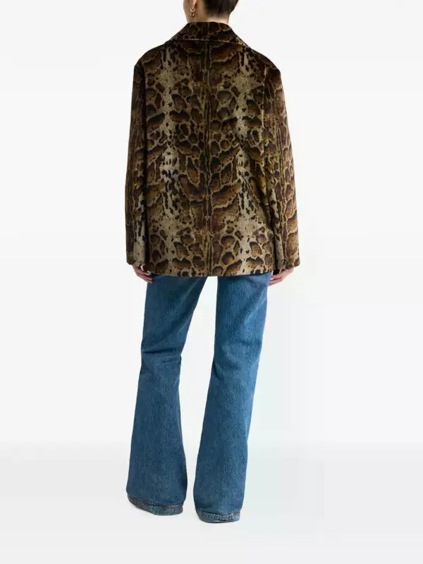Etro Cropped Velvet Coat With Leopard Motif