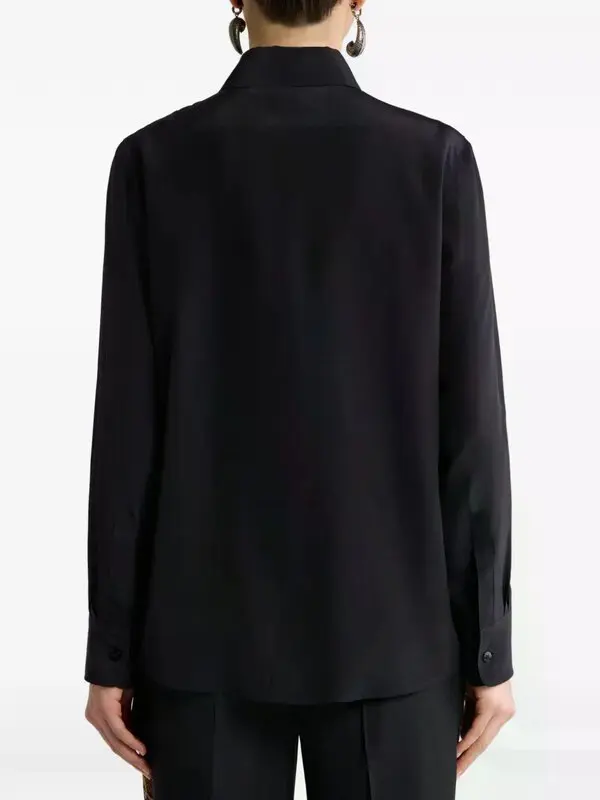 Etro Silk Crepe De Chine Shirt With Placed Print
