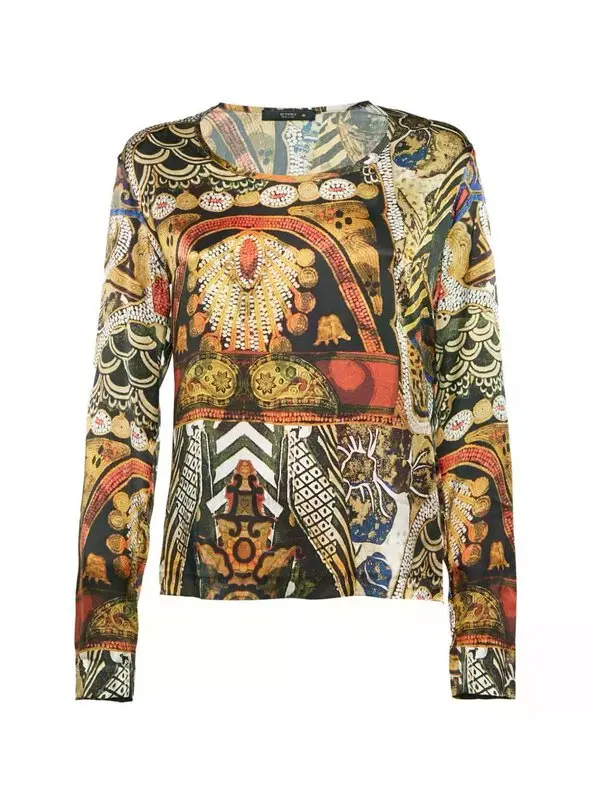 Etro Printed Satin Blouse - Black