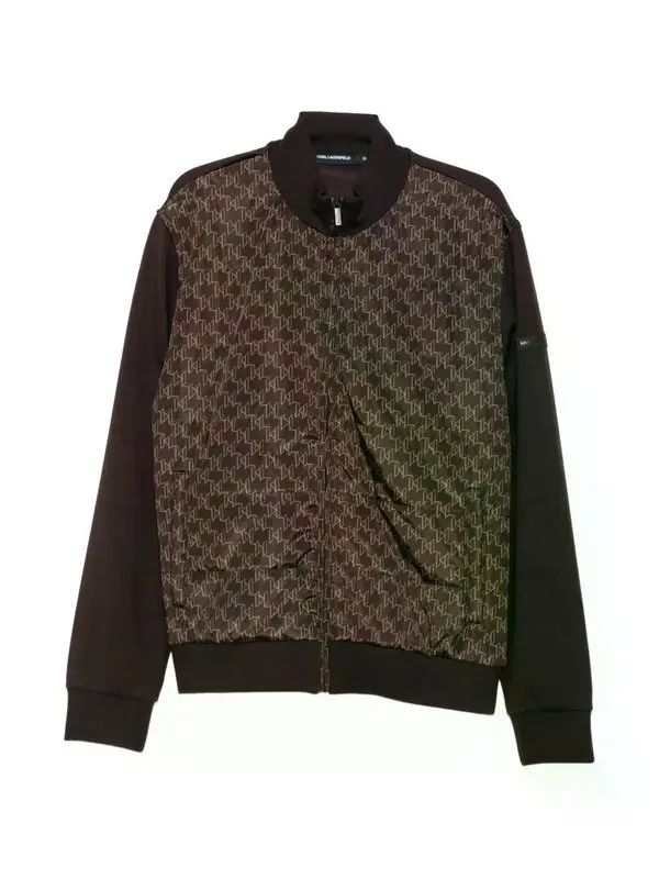 Karl Lagerfeld Monogram-print Zip-up Bomber Jacket