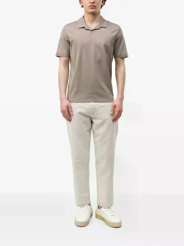 Hugo Dimers Logo-patch Notch-collar T-shirt