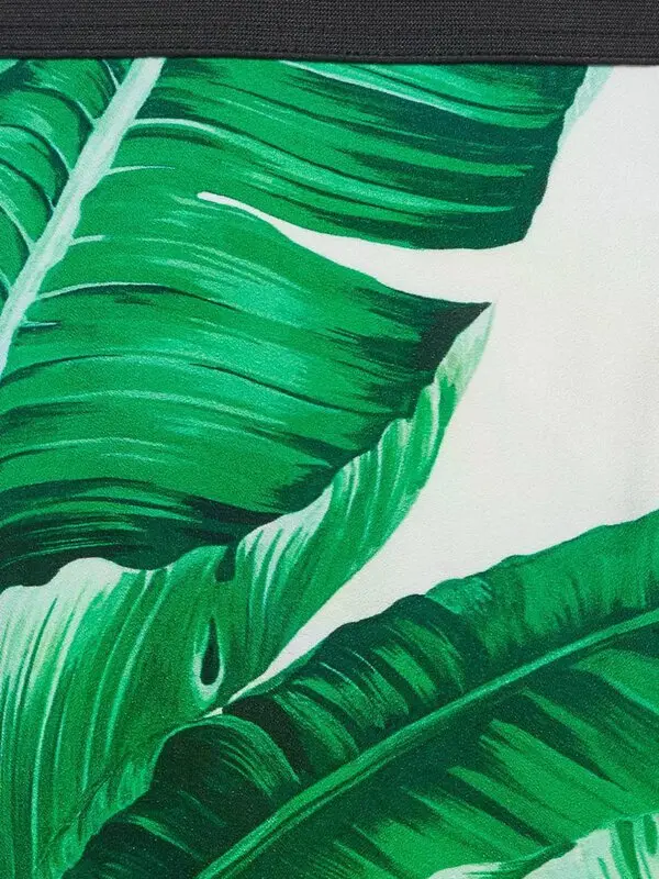 Dolce & Gabbana Tropical Leaf Print Pencil Midi Skirt