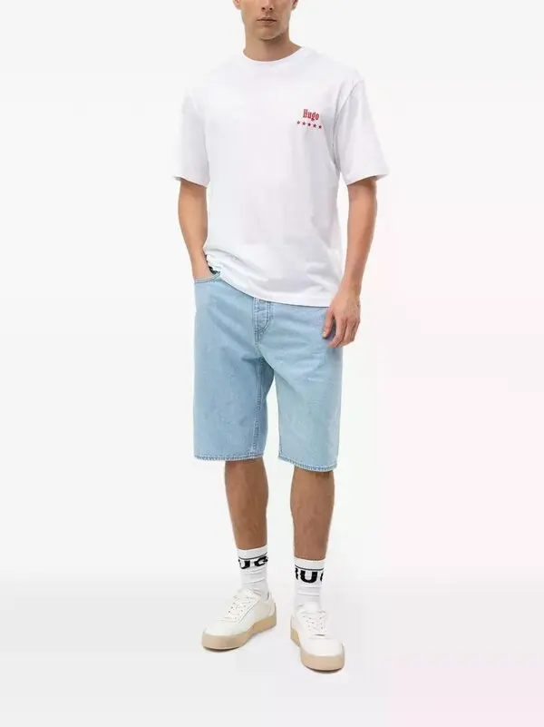 Hugo Logo Patch Denim Shorts