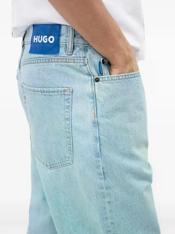 Hugo Logo Patch Denim Shorts