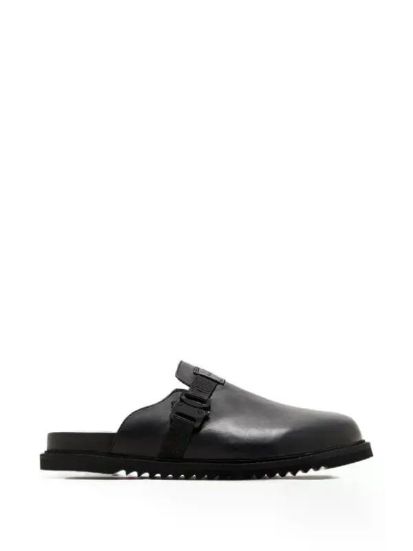 MENGLORIA Arc Buckle-fastening Mules - Black