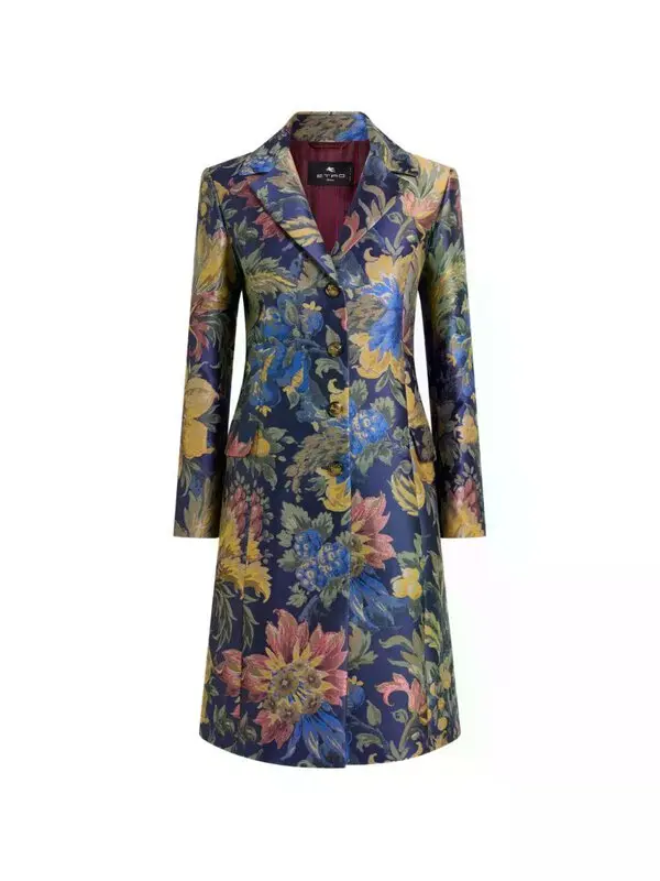 Etro Cotton-silk Blend Jacquard Floral Motif Coat