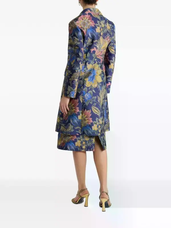 Etro Cotton-silk Blend Jacquard Floral Motif Coat