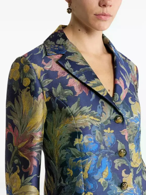 Etro Cotton-silk Blend Jacquard Floral Motif Coat