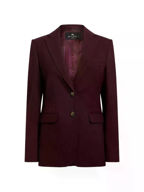 Etro Single-breasted Wool Jacquard Jacket With Medallion Motif