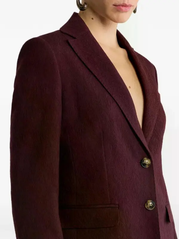 Etro Single-breasted Wool Jacquard Jacket With Medallion Motif