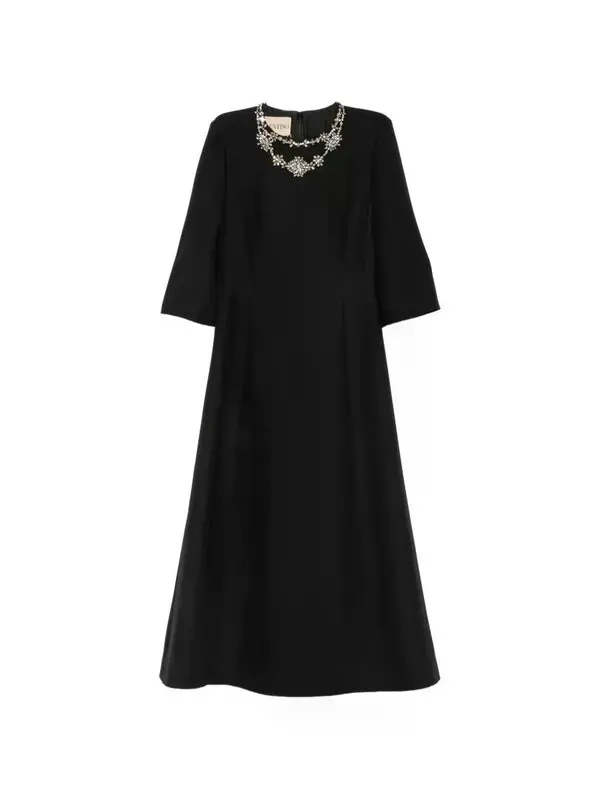 Valentino Garavani Embellished A-line Midi Dress - Black