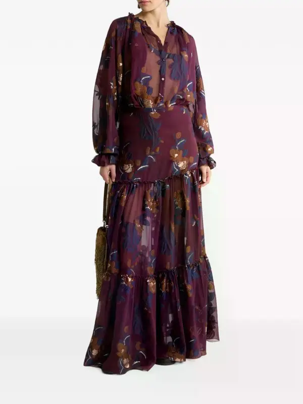 Etro Silk-blend Jacquard Shirt With Fil Coupé Flowers