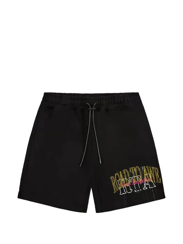 RtA Clyde Logo Print Shorts - Black