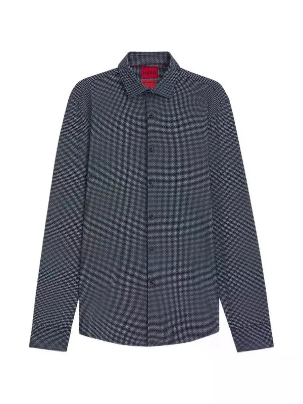 Hugo Kenno Geometric-print Long-sleeve Shirt
