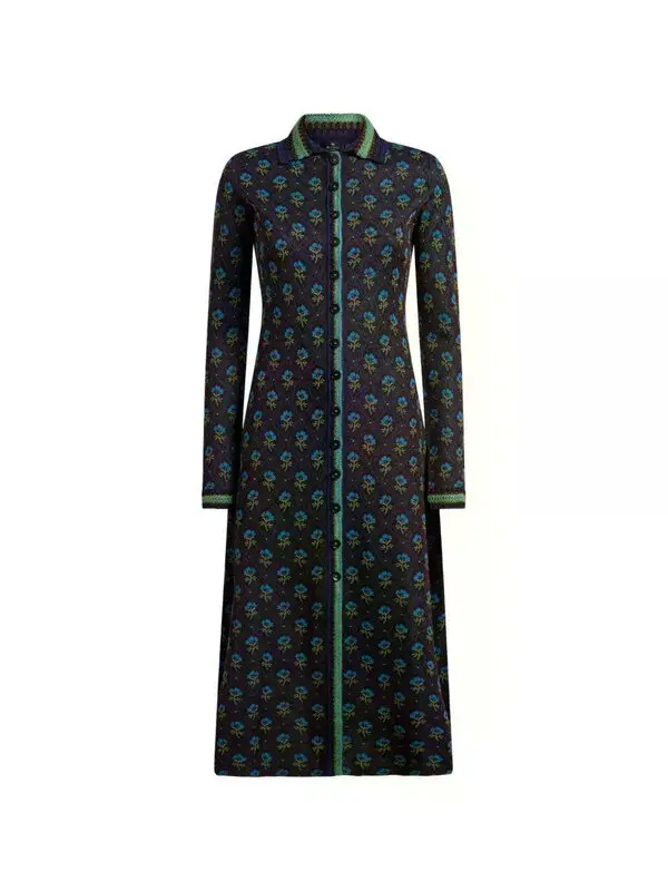 Etro Jacquard Midi Shirt Dress - Blue