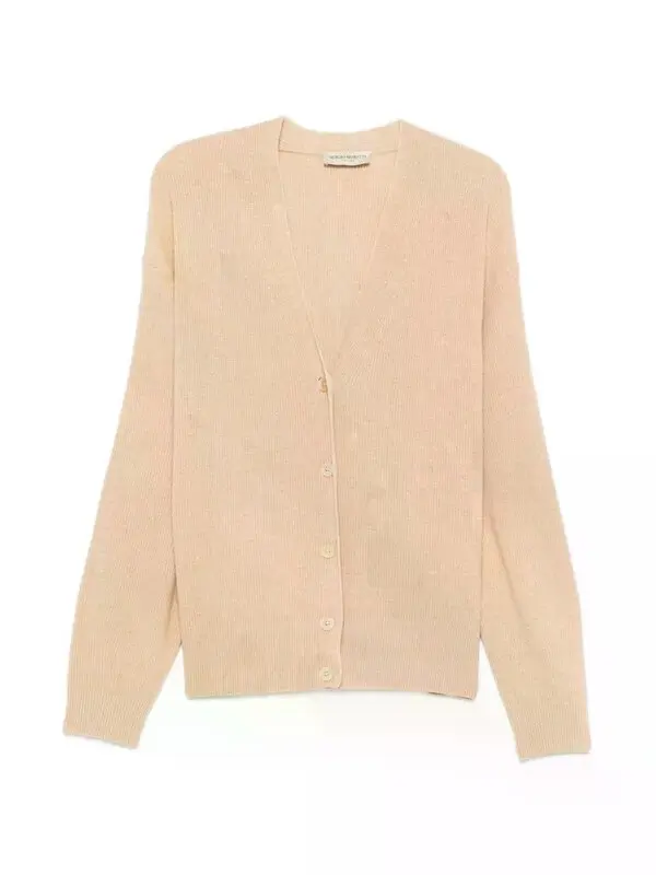 SERGIO MORETTI FIRENZE V-neck Button-up Cardigan - Neutrals